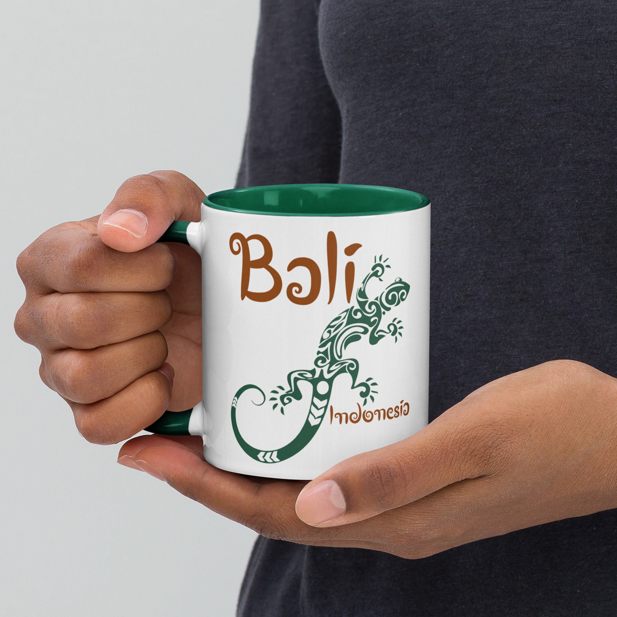 BALI Indonesia Souvenir Gecko Coffee Mug, Indonesian Batik Travel Mug ...