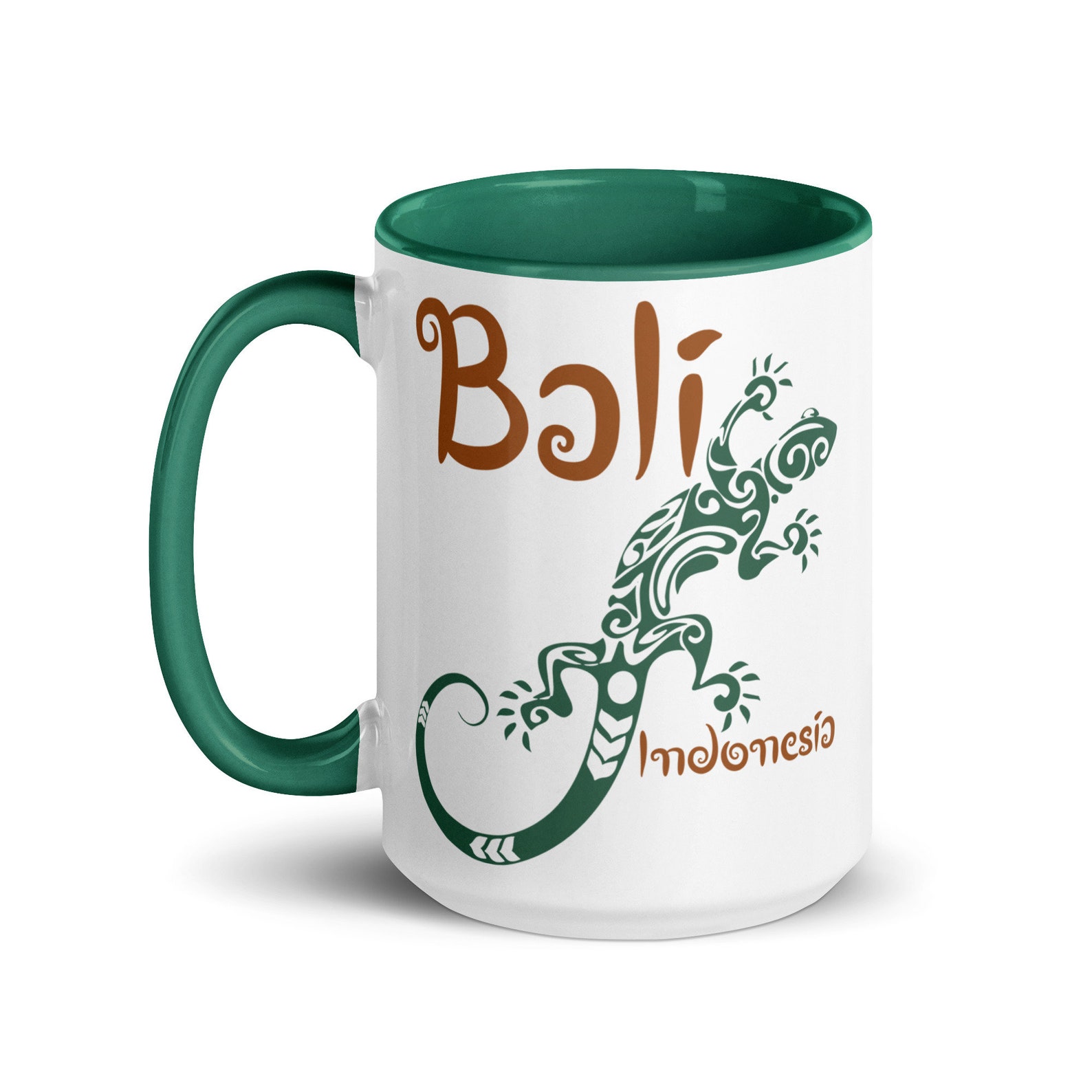 BALI Indonesia Souvenir Gecko Coffee Mug, Indonesian Batik Travel Mug ...