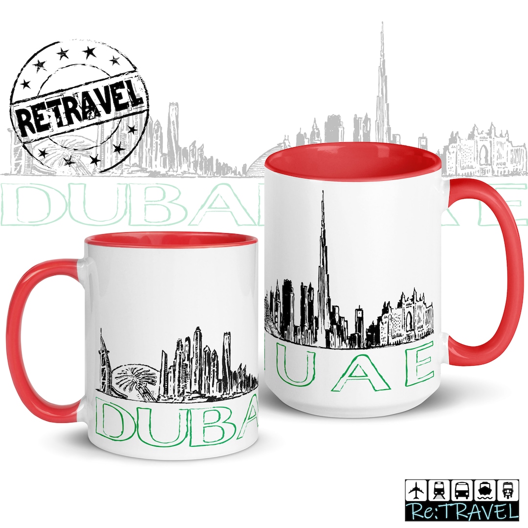 DUBAI United Arab Emirates Skyline Coffee Mug UAE Souvenir Coffee Lover ...