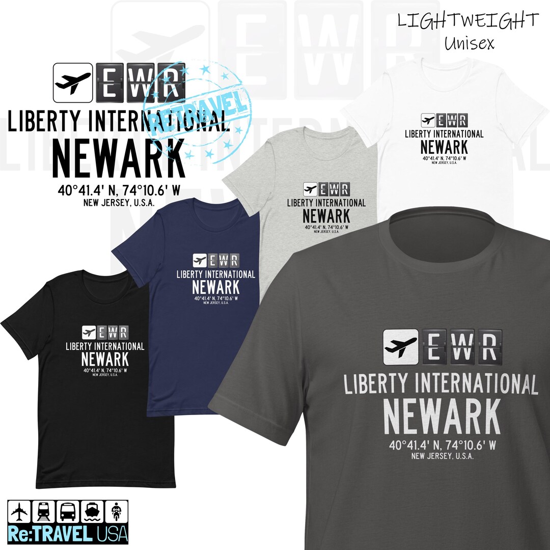 NEWARK Liberty International Airport Code Plane Tshirt Newark Airport ...