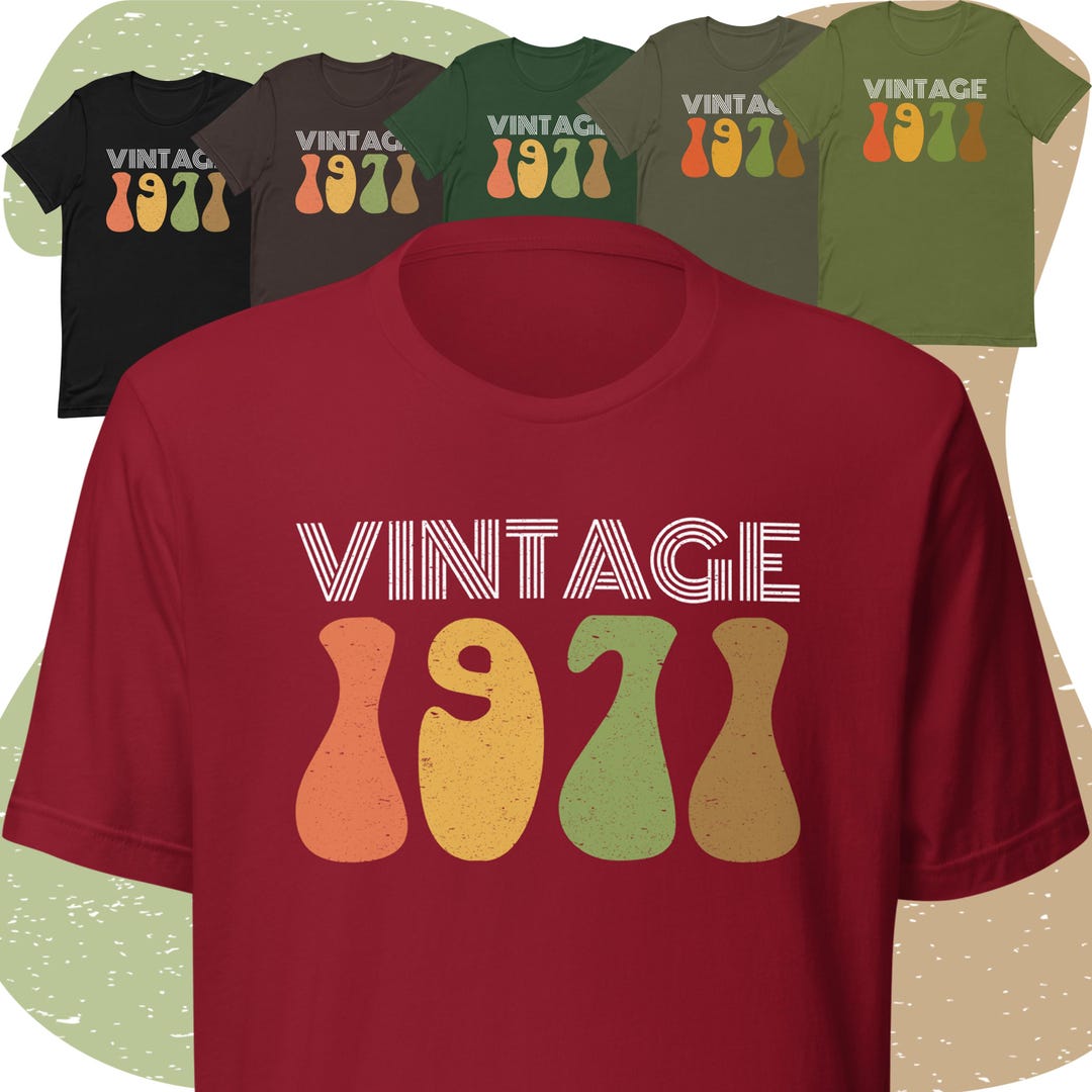Vintage 1971 Shirt Born in 1971 Birthday Gift 1971 Birthday Shirt 1971 ...