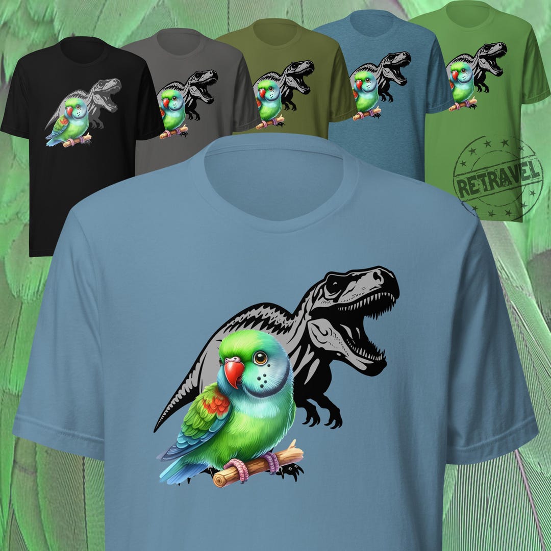 INDIAN RINGNECK PARAKEET T-rex Dinosaur Shirt Parakeet Shirt Bird Lover ...