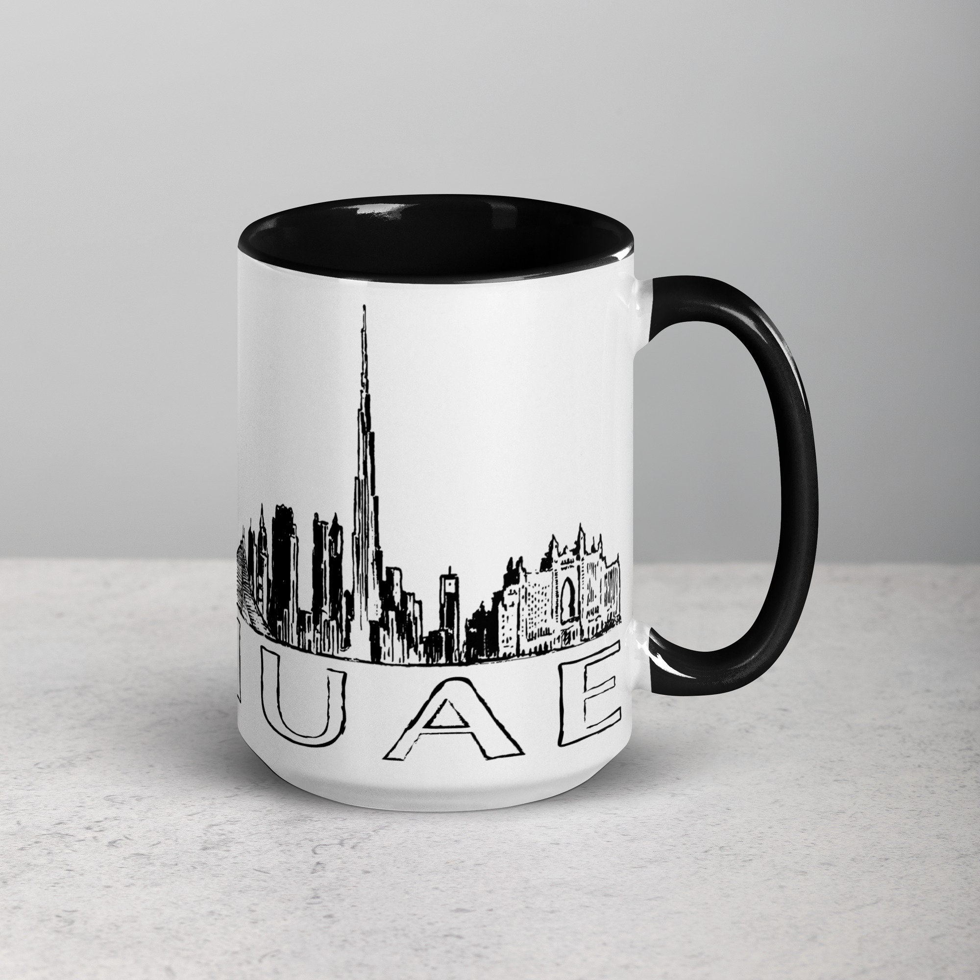 DUBAI United Arab Emirates Skyline Coffee Mug UAE Souvenir - Etsy