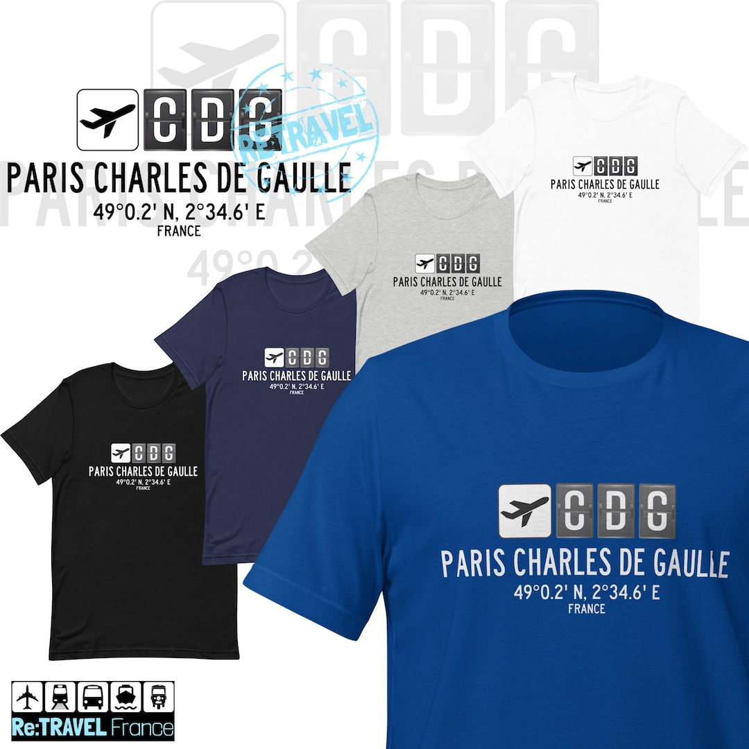 PARIS Charles De Gaulle Airport Code Shirt Plane Tshirt CDG Paris ...