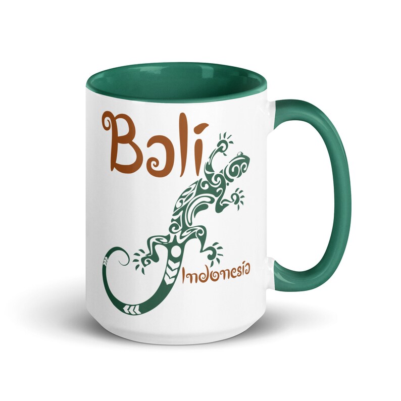 BALI Indonesia Souvenir Gecko Coffee Mug, Indonesian Batik Travel Mug ...
