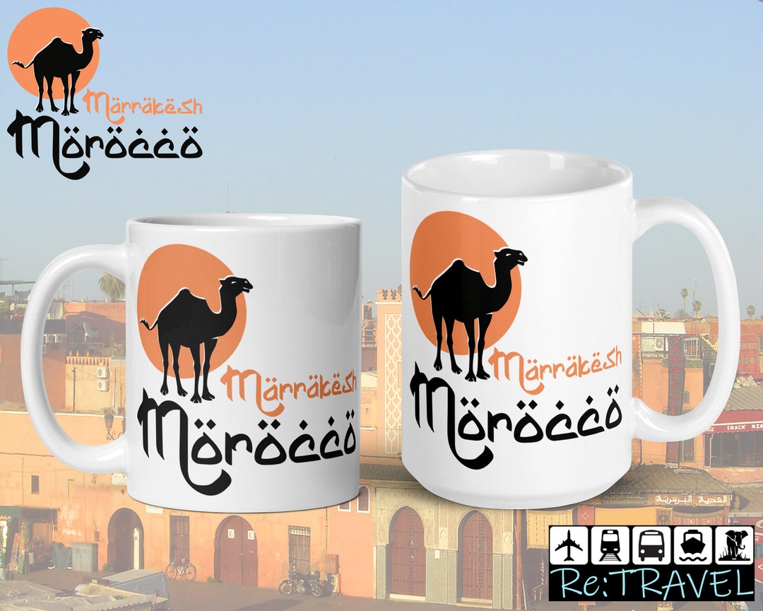 MARRAKESH Morocco Mug, Atlas Mountains Maroc Camel Mug, Marrakesh Mug ...