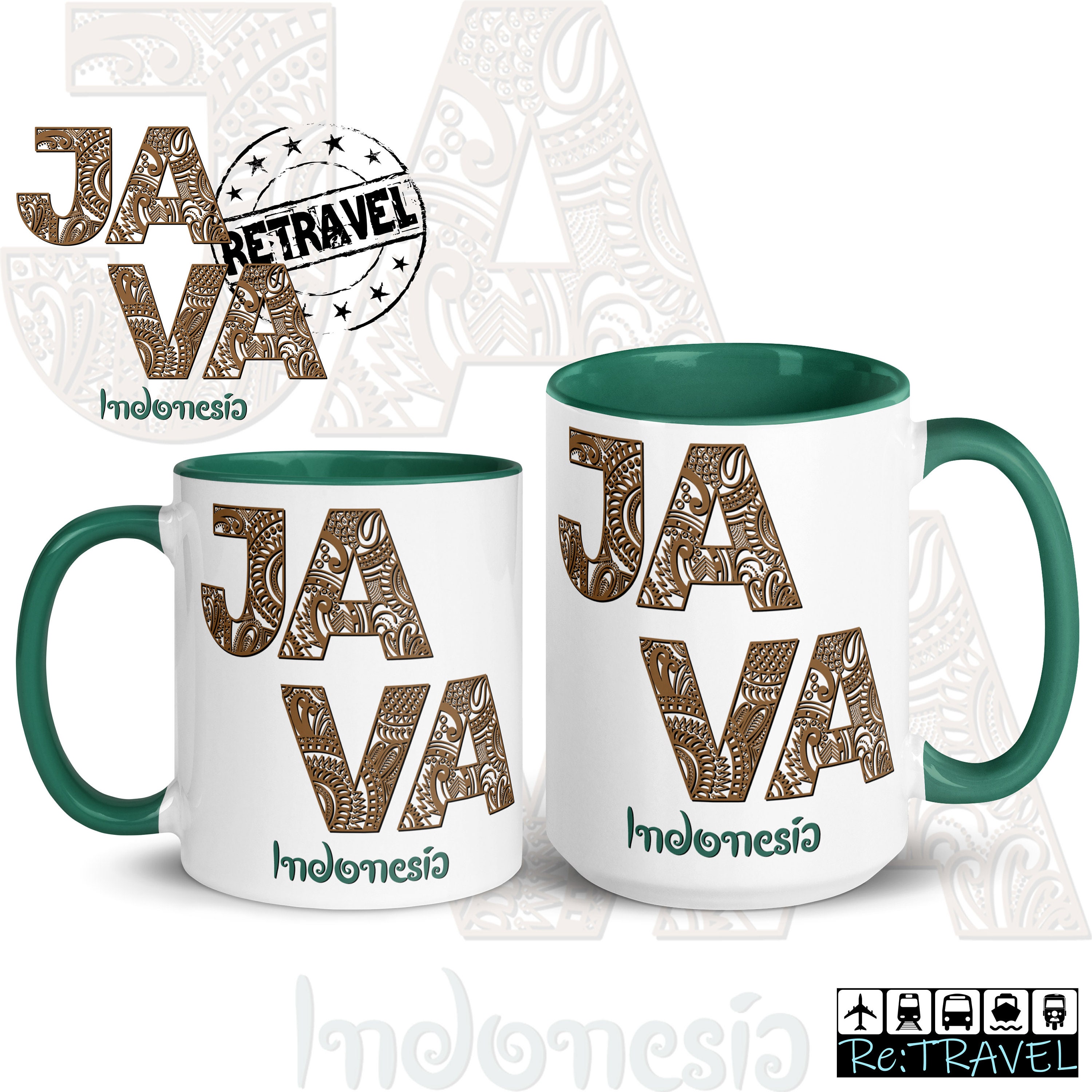 JAVA Indonesia Batik Coffee Mug Indonesia Gift, Java Indonesia Coffee ...