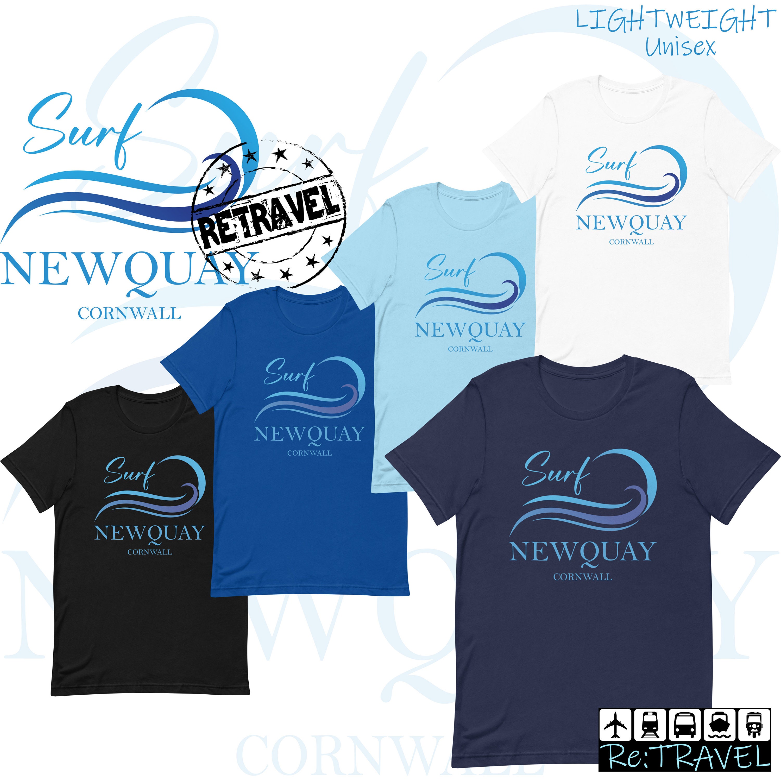 NEWQUAY Surf T Shirt, Surfer Gift, Cornwall England Surfing T Shirt ...