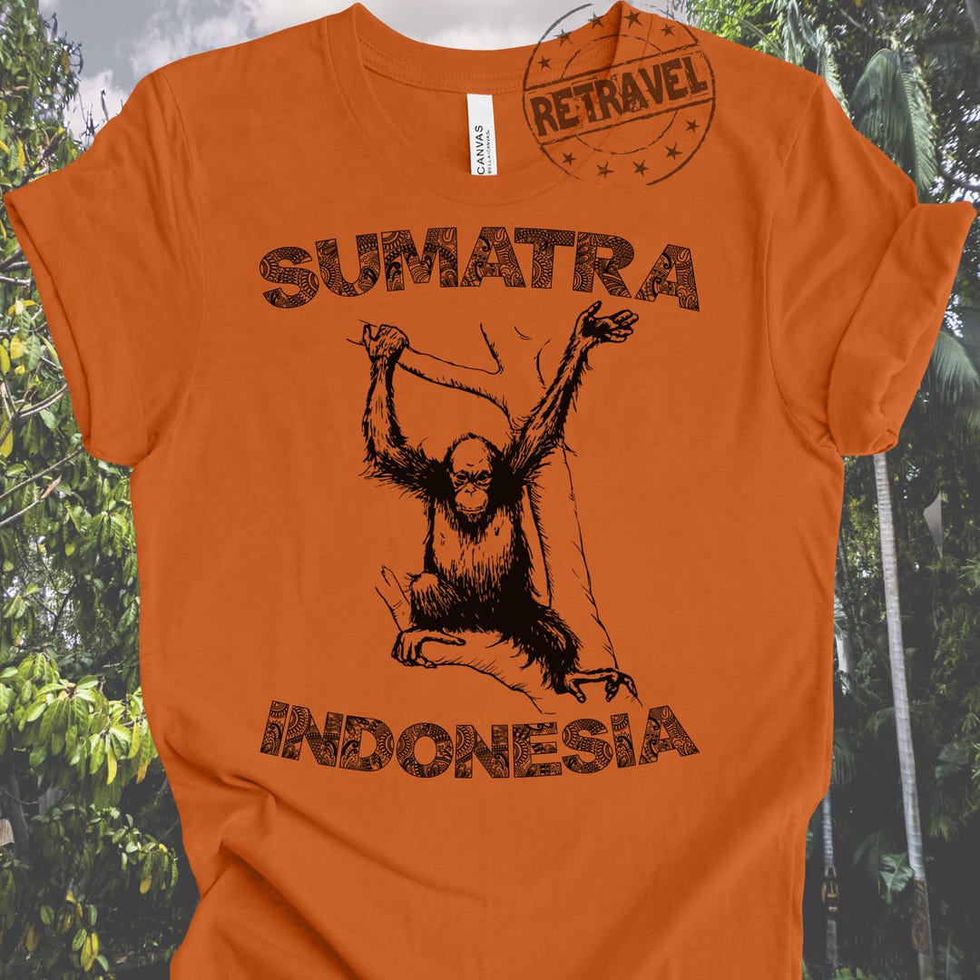 SUMATRA Indonesia Adventure Shirt Sumatra Orangutan T Shirt Batik Shirt ...