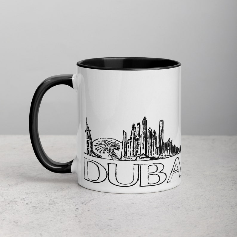 DUBAI United Arab Emirates Skyline Coffee Mug UAE Souvenir Coffee Lover ...
