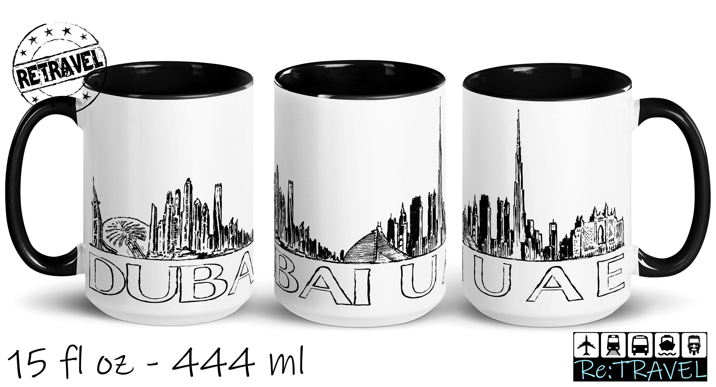 DUBAI United Arab Emirates Skyline Coffee Mug UAE Souvenir Coffee Lover ...
