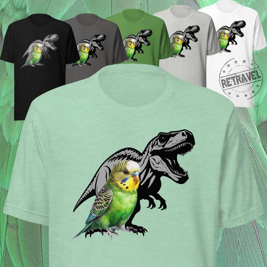 Budgie Parakeet T-rex Dinosaur Shirt Budgie Shirt Parakeet Shirt Bird ...