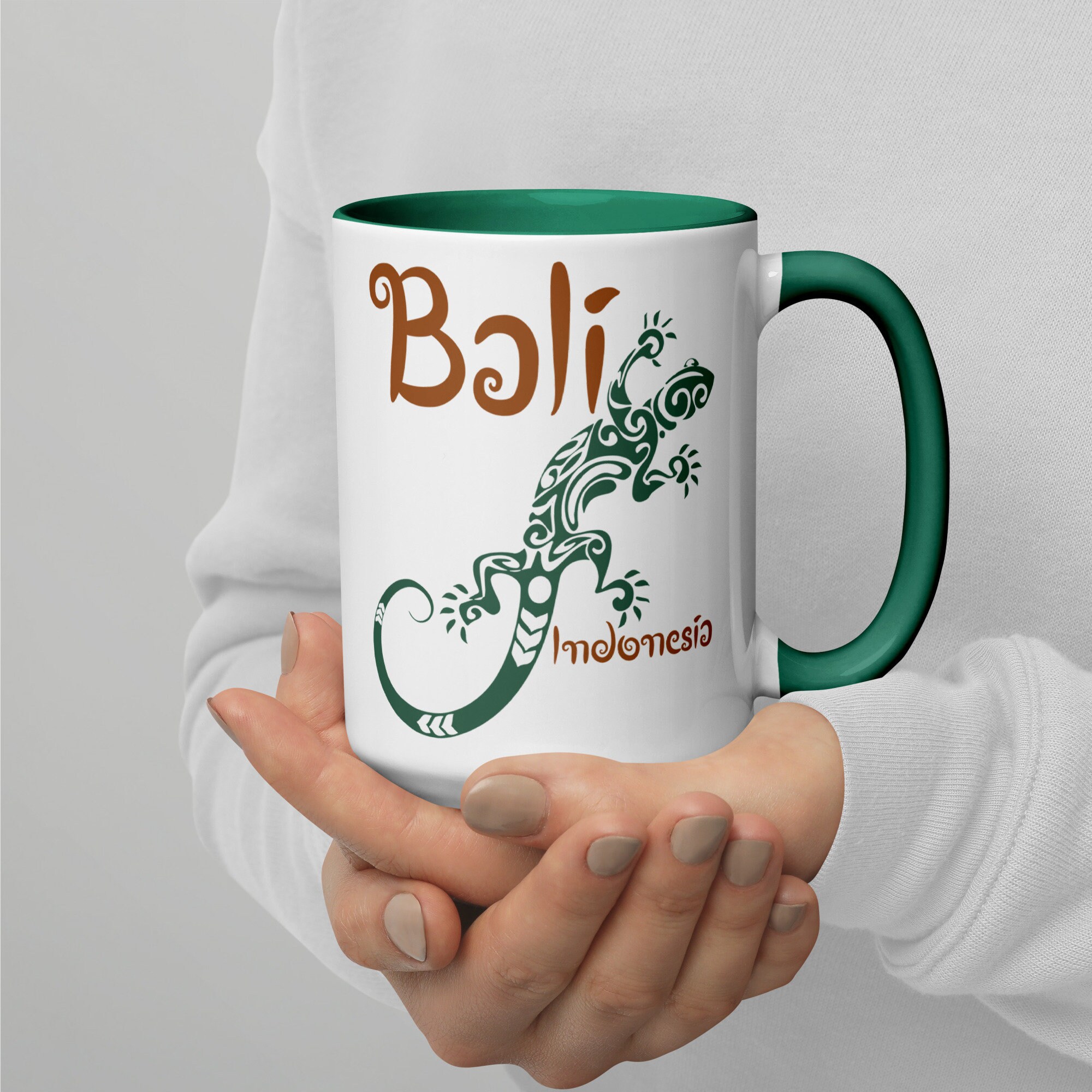 BALI Indonesia Souvenir Gecko Coffee Mug, Indonesian Batik Travel Mug ...