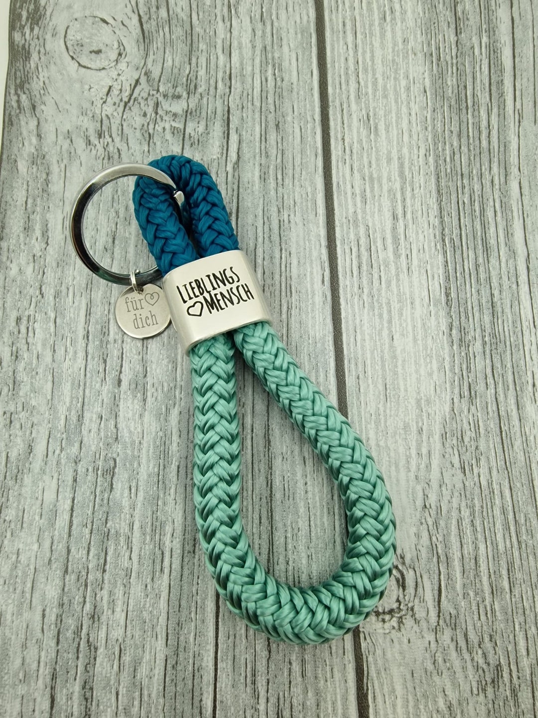 Keychain XXL Made of Sailing Rope 'favorite Person' Mint Petrol - Etsy