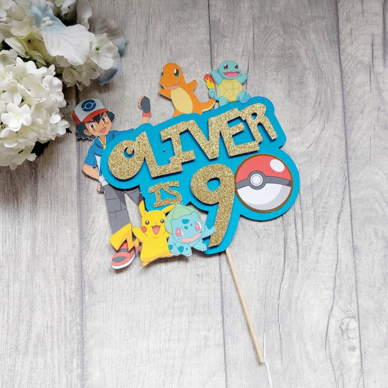 Pokemon Cake Topper. Personalised Cake Topper. Cake Topper for - Etsy