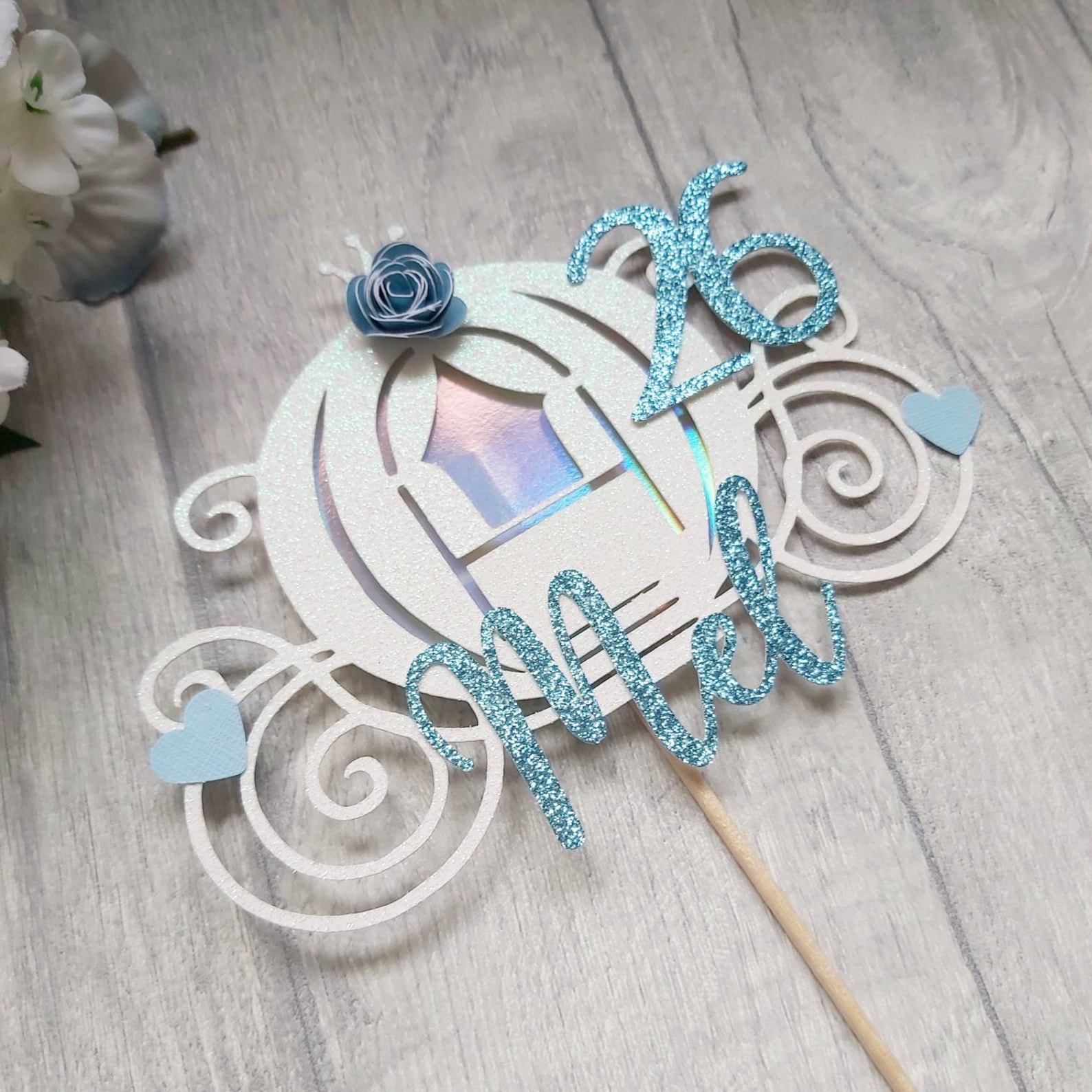 Cinderella Carriage Cake Topper. Princess Cake Topper. Princess ...
