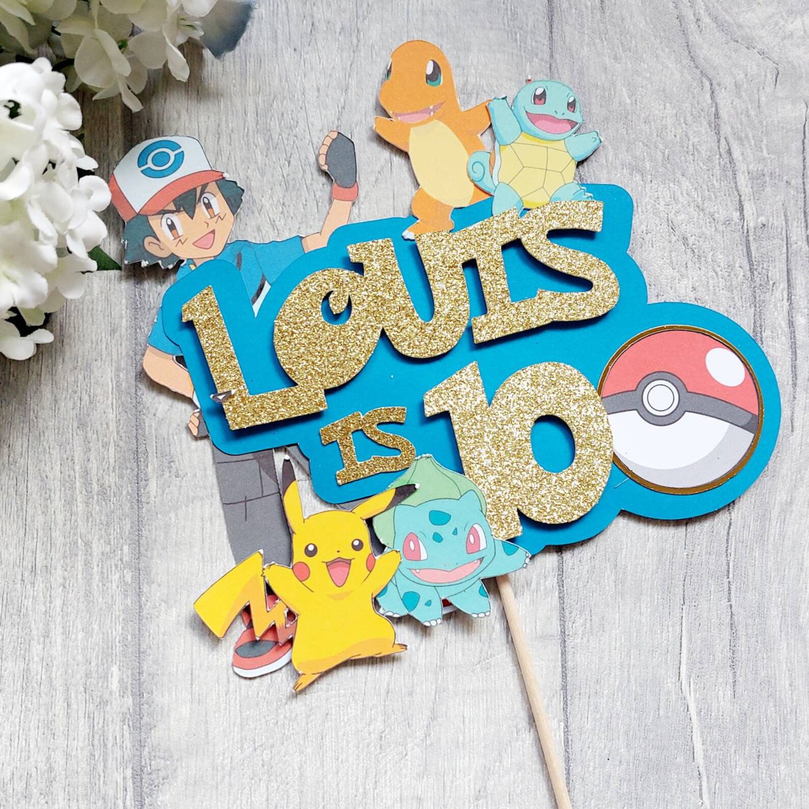 Pokemon Cake Topper. Personalised Cake Topper. Cake Topper for - Etsy