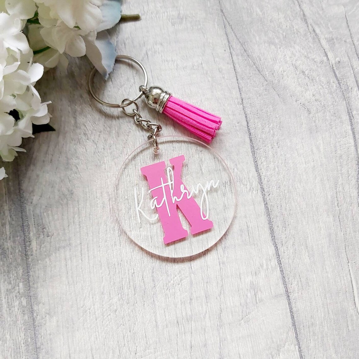 Personalised keyring initial keyring tassel keyring named | Etsy