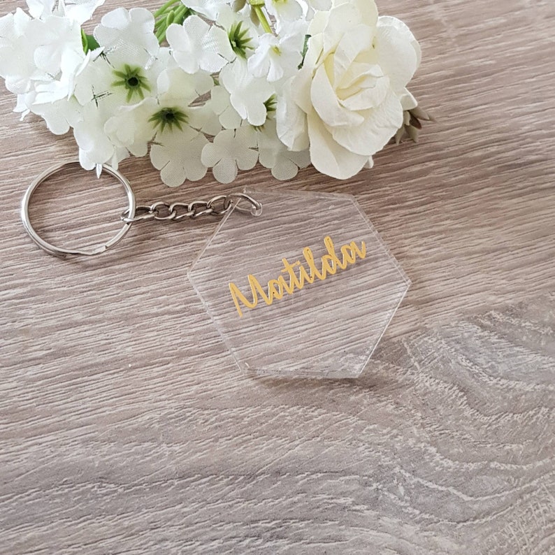 Personalised Keyring Wedding Favour Acrylic Keyring Token | Etsy