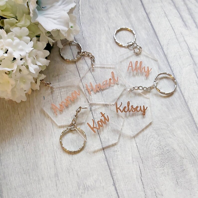 Personalised keyring wedding favour Acrylic keyring Token | Etsy