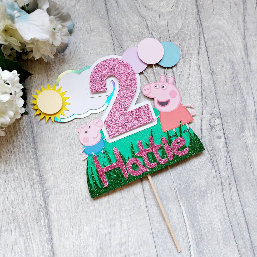 Peppa Pig Cake Topper. Custom Cake Topper. Peppa Pig. Personalised Cake ...