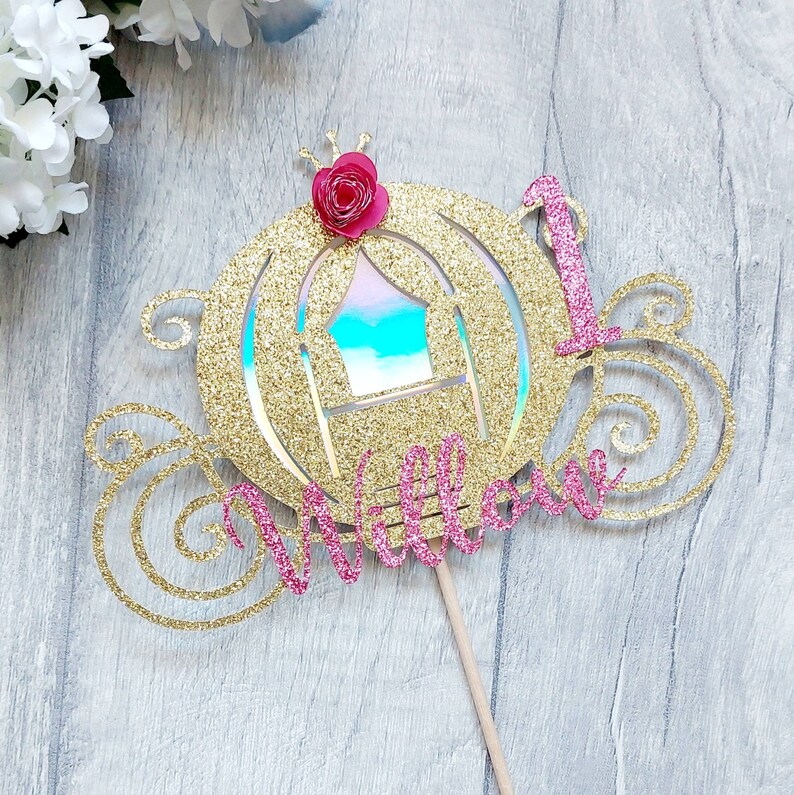 Cinderella Carriage Cake Topper. Princess Cake Topper. Princess ...