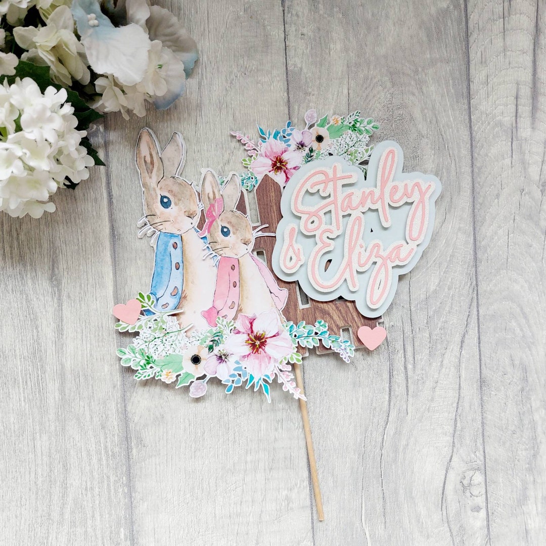 Peter and Flopsy Cake Topper. Peter Rabbit Cake Topper. Peter - Etsy