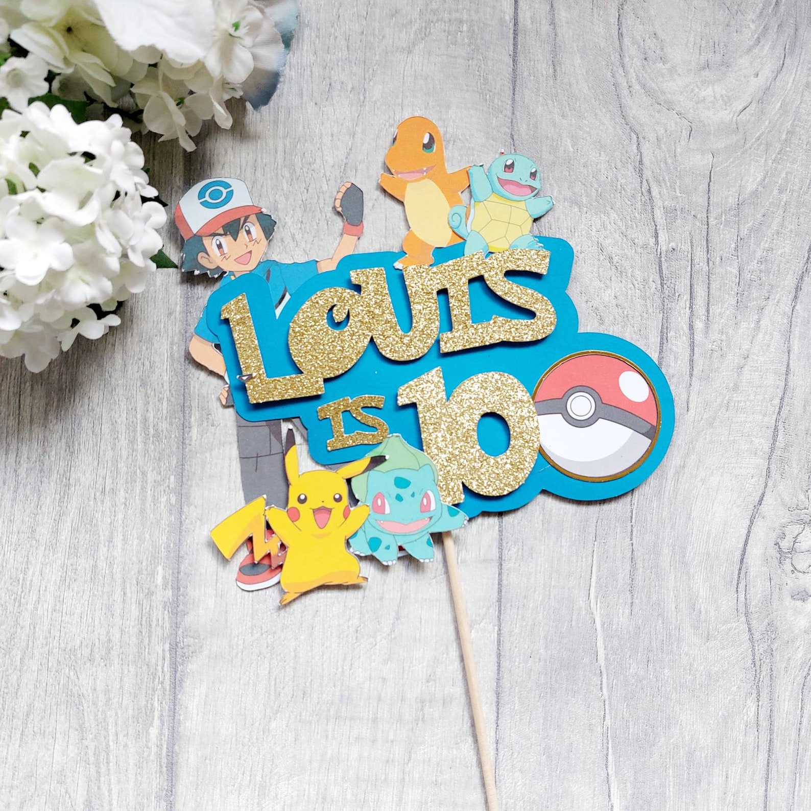 Pokemon Cake Topper. Personalised Cake Topper. Cake Topper for - Etsy