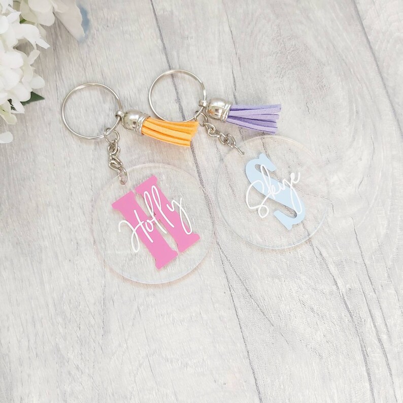 Personalised keyring initial keyring tassel keyring named | Etsy