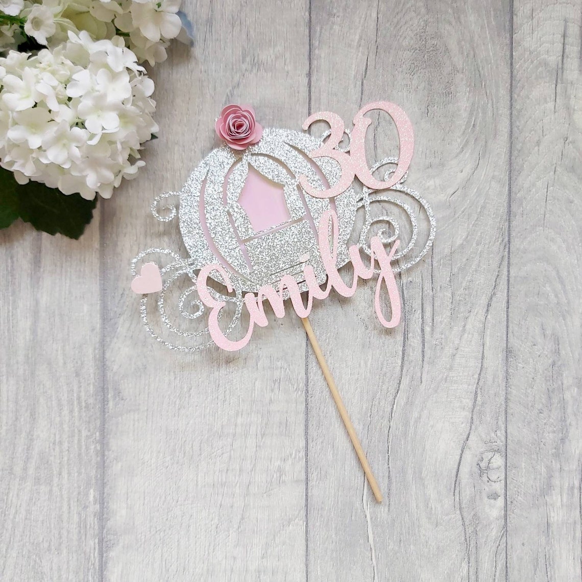 Cinderella Carriage Cake Topper. Princess Cake Topper. Princess ...