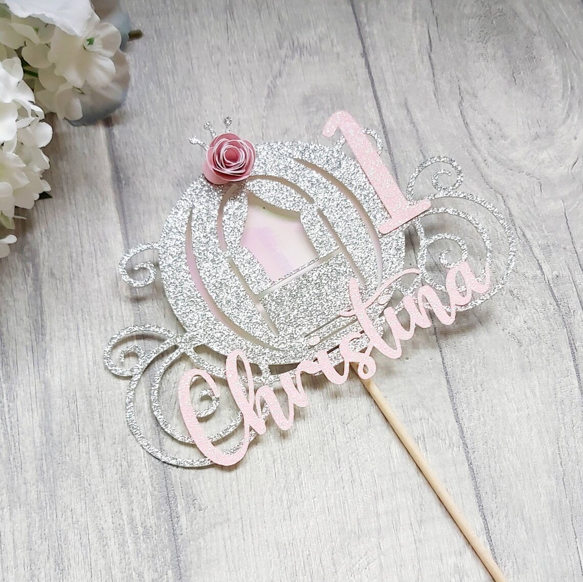 Cinderella Carriage Cake Topper. Princess Cake Topper. Princess ...