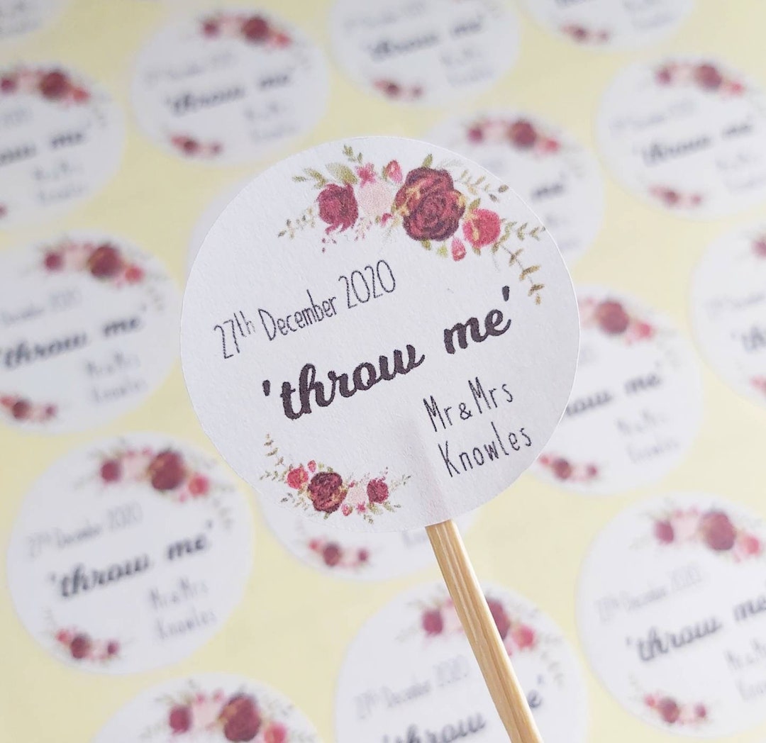 Wedding Stickers, Confetti Stickers, Personalised Stickers, Throw Me ...