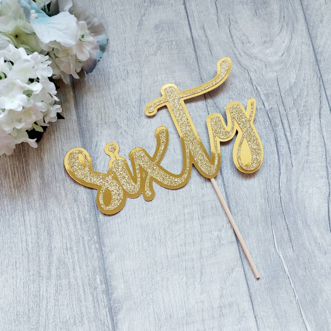 Age Cake Topper, Birthday Cake Topper, Glitter Cake Topper, Cake Topper ...