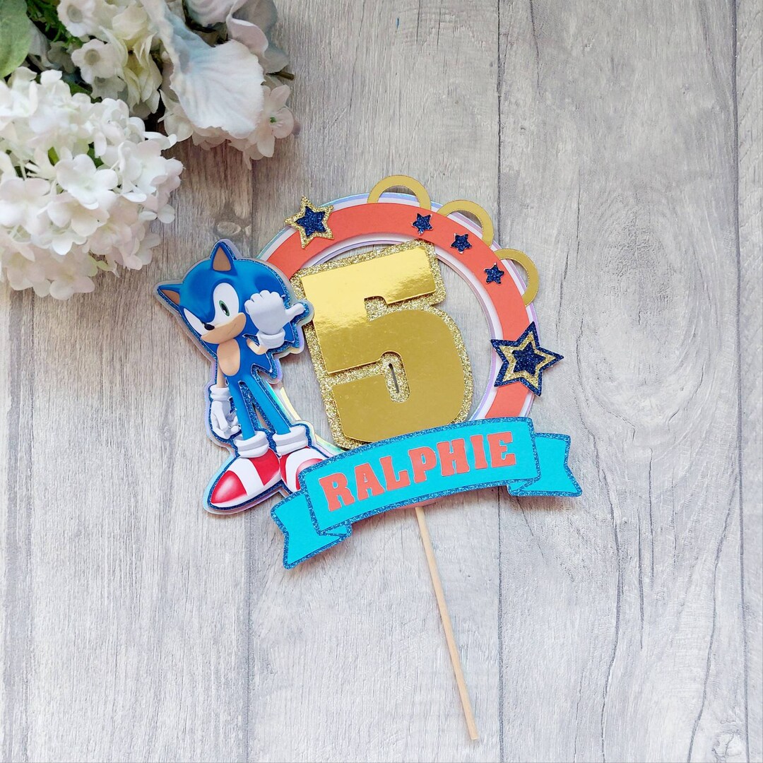 Sonic Cake Topper. Sonic the Hedgehog. Sonic Party Decorations. Sonic ...