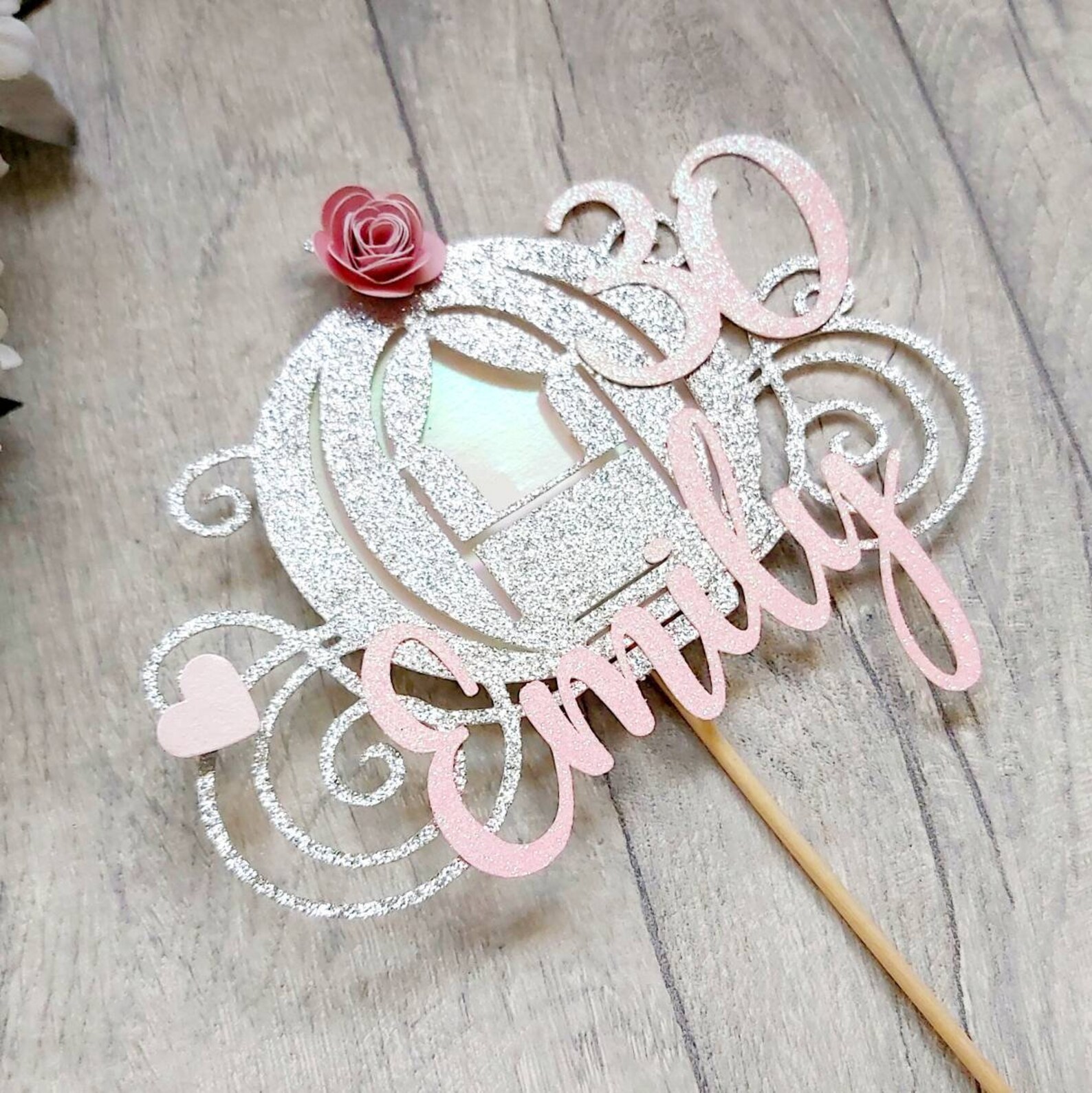 Cinderella Carriage Cake Topper. Princess Cake Topper. Princess ...