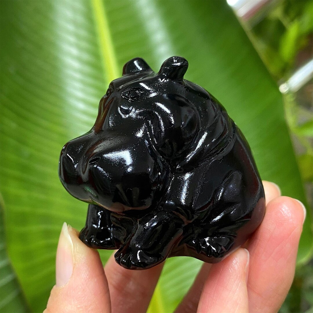 Natural Obsidian River Horse Statue,quartz Crystal River Horse,crystal ...