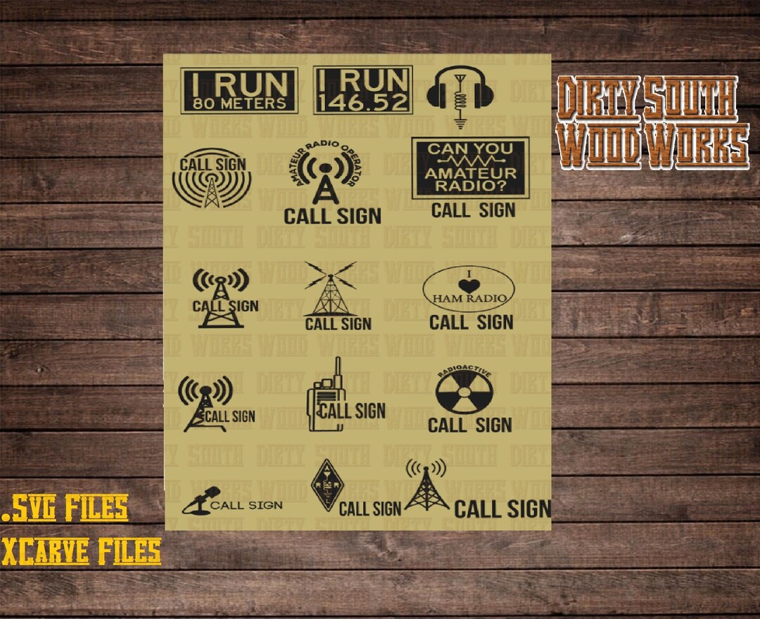 HAM Radio Icons & Sign 16 Pack for CNC Carving-customize With Your Call ...