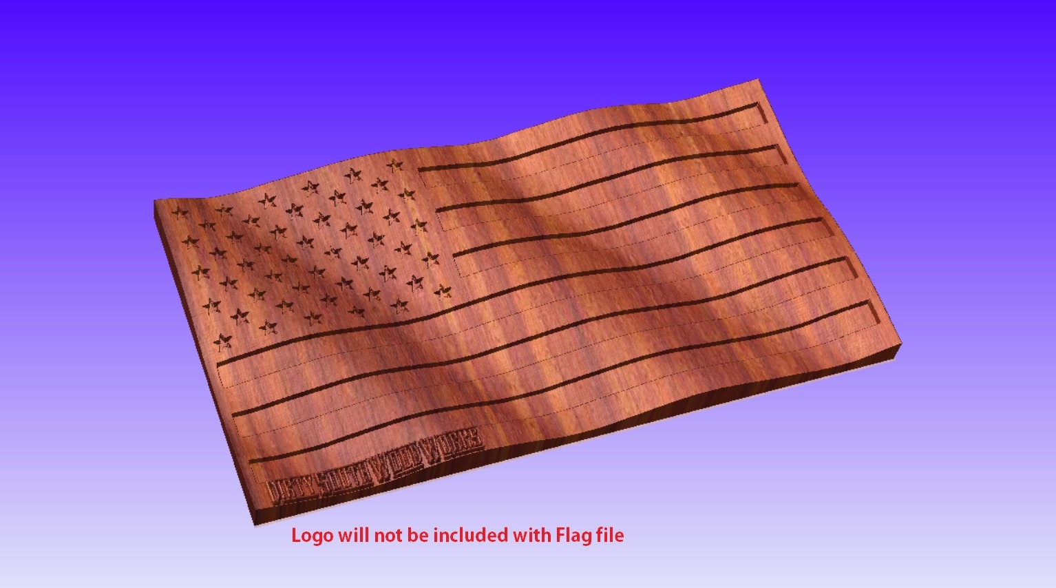Waving Flag .stl File CNC Carving - Etsy