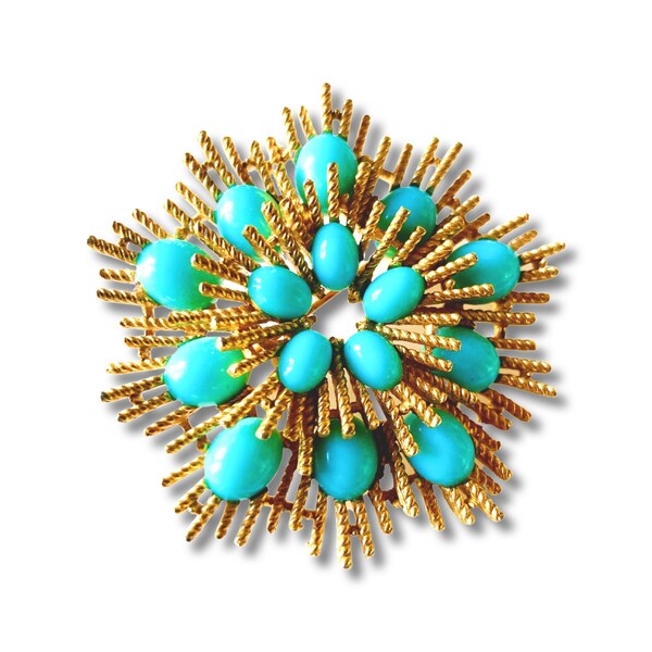 Turquoise Brooch - Etsy