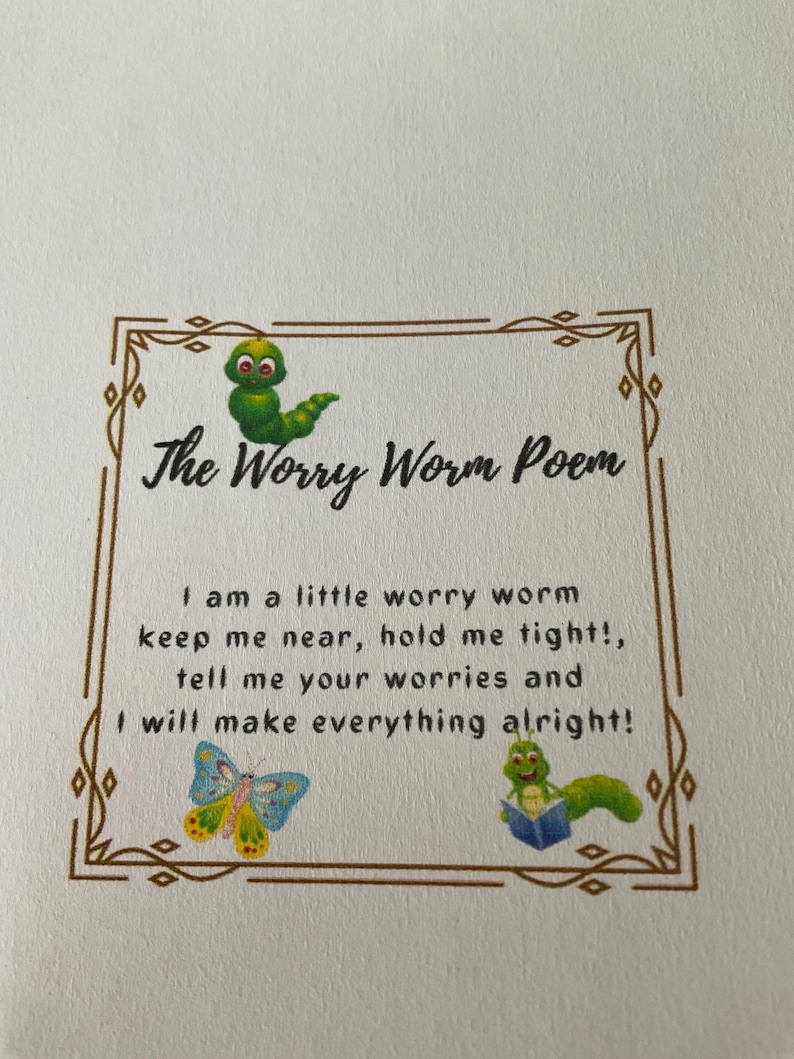 Worry Worm With Face Bead - Anxious Child Gift - Etsy