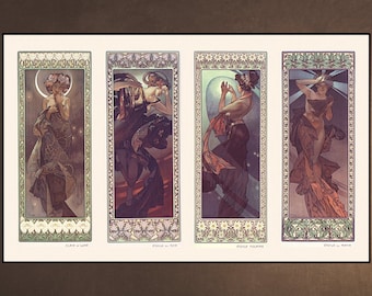 Alphonse Mucha Moon and Star Series - Etsy
