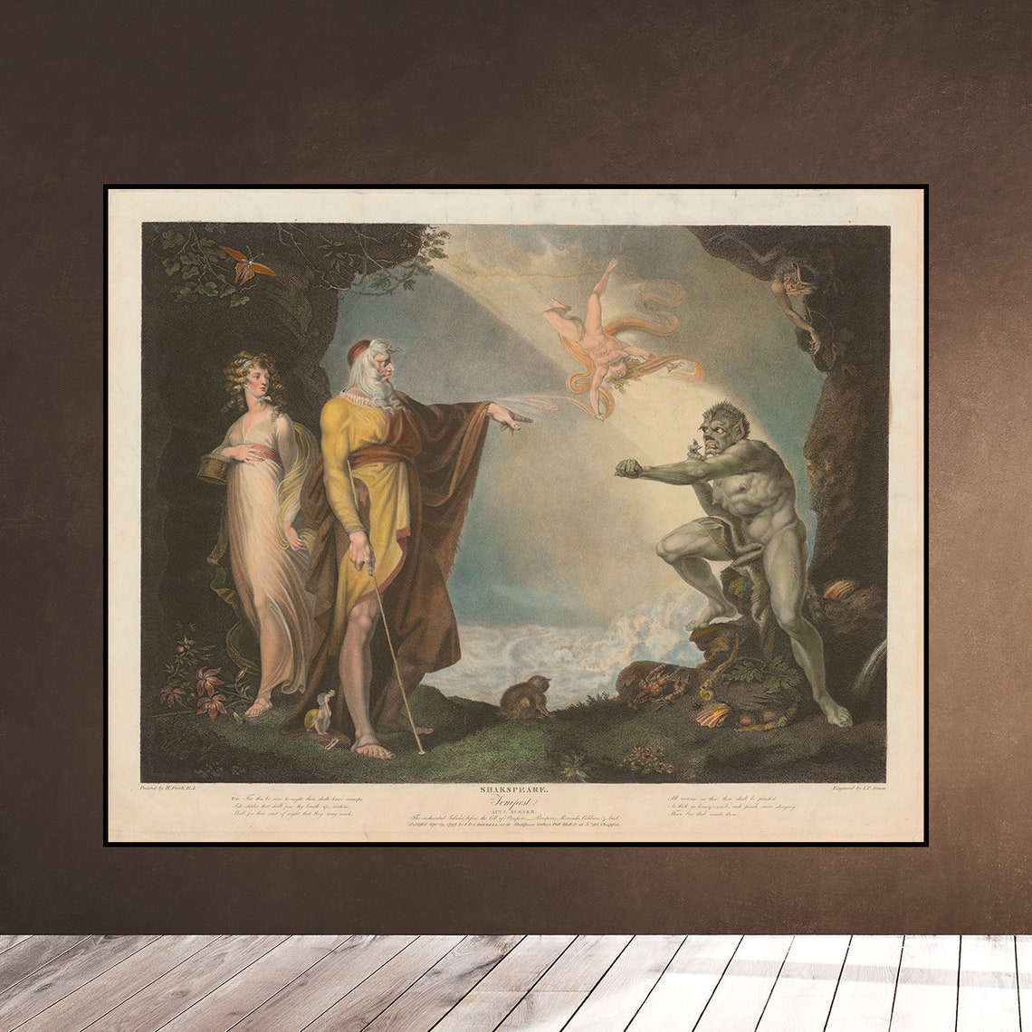 William Shakespeare THE TEMPEST Prospero, Miranda, Ariel, Caliban 19th ...