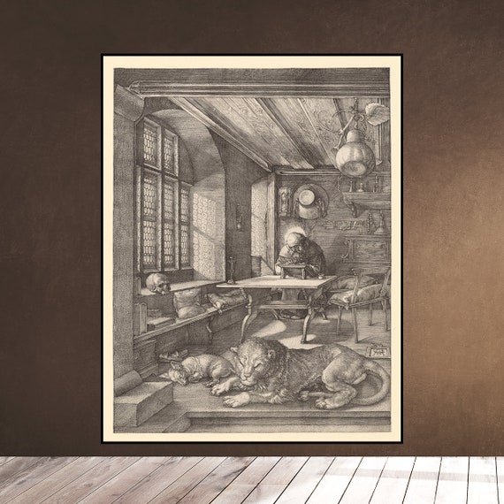 Albrecht Durer Saint Jerome in His Study 1514 Lion Dog | Etsy