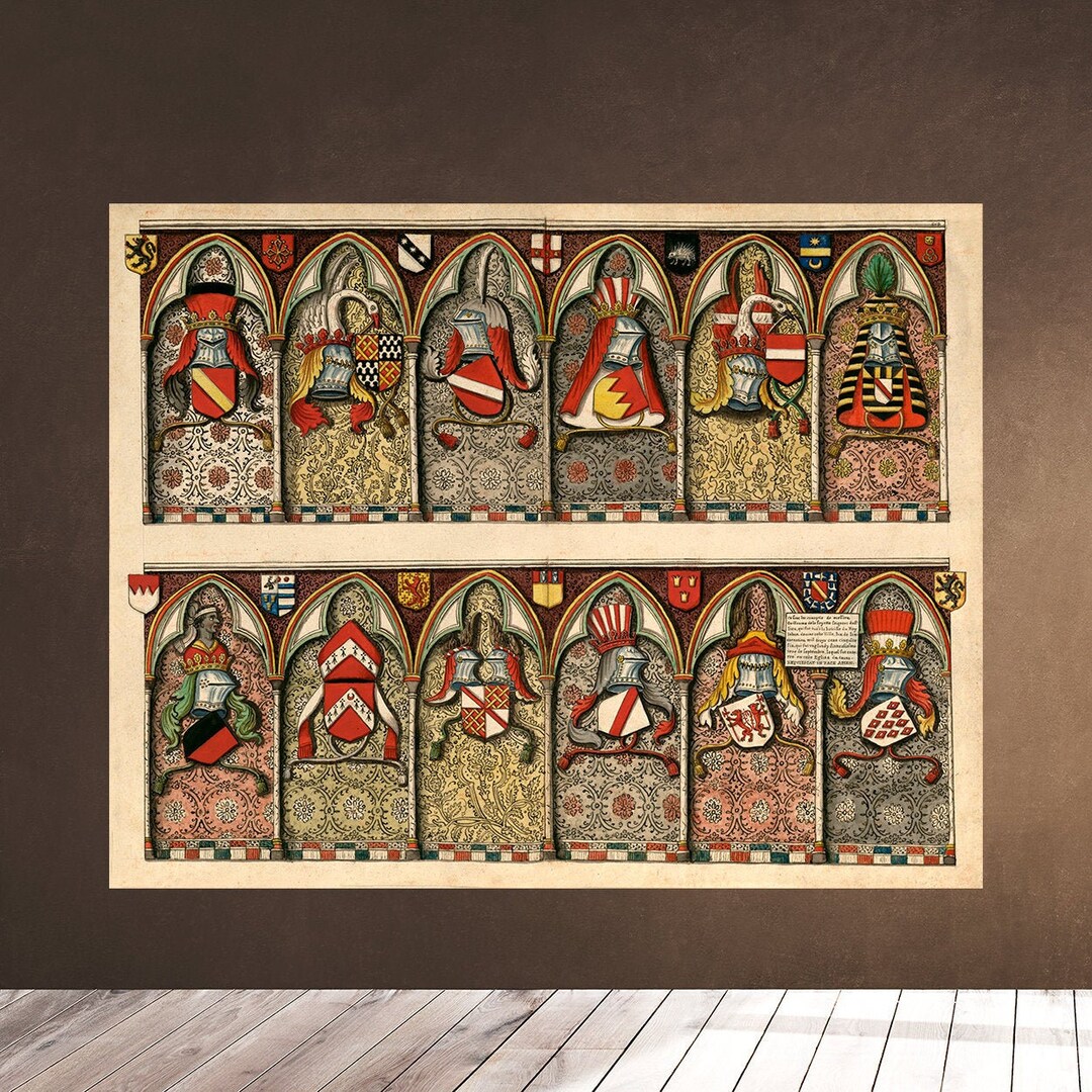 Printable Wall Art - Old Knights Emblems - Heraldry Armorial Bearings ...