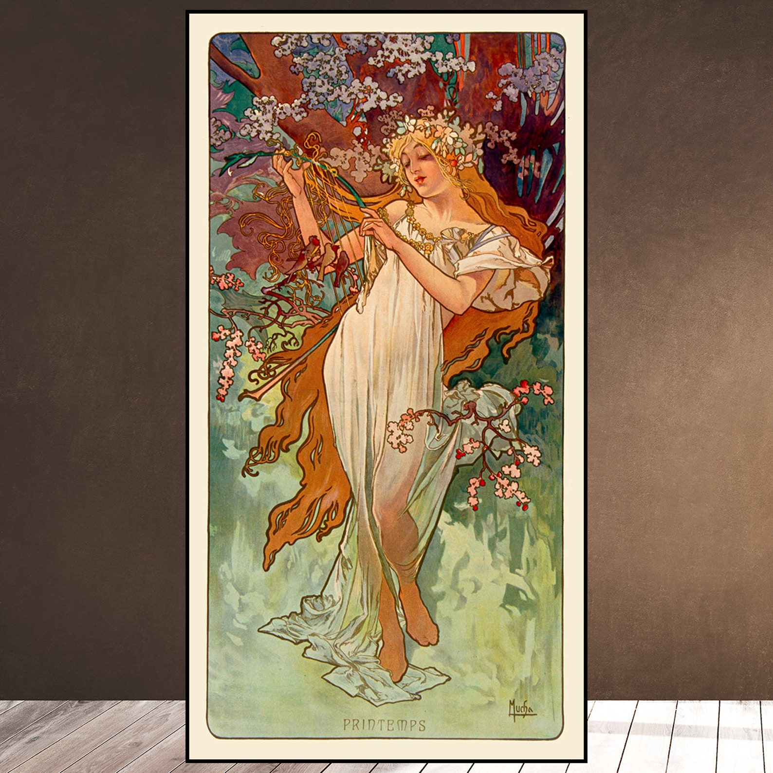 1896 SPRING - 4 Seasons Alphonse Mucha Art Nouveau Goddess Vintage ... 1896 SPRING - 4 Seasons Alphonse Mucha Art Nouveau Goddess Vintage ...
