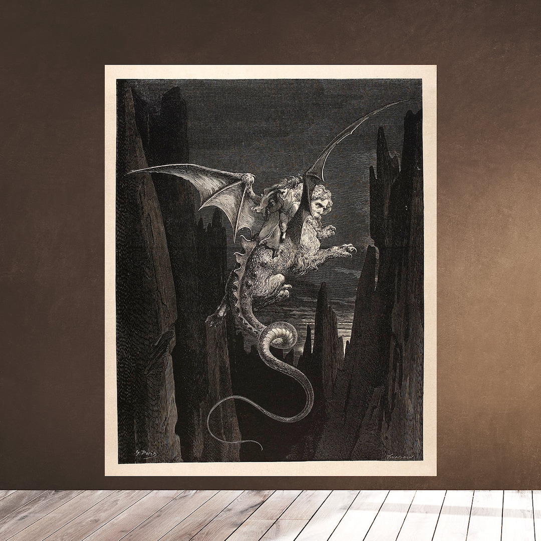Printable Wall Art - Dante's Inferno by Gustave Dore - Geryon Giant ...