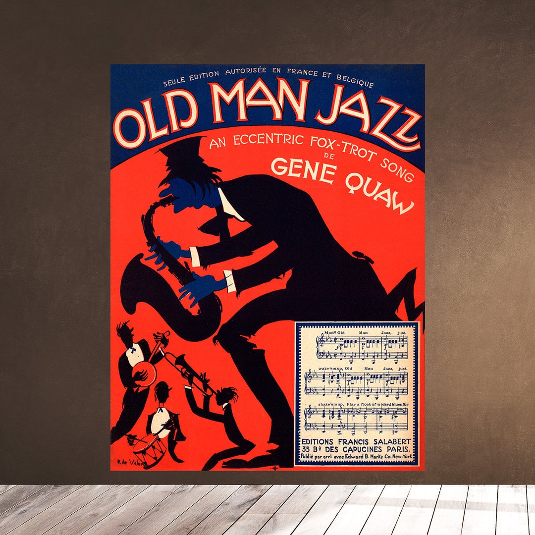 OLD MAN JAZZ an Eccentric Fox-trot Song by Gene Quaw - Man Playing ...