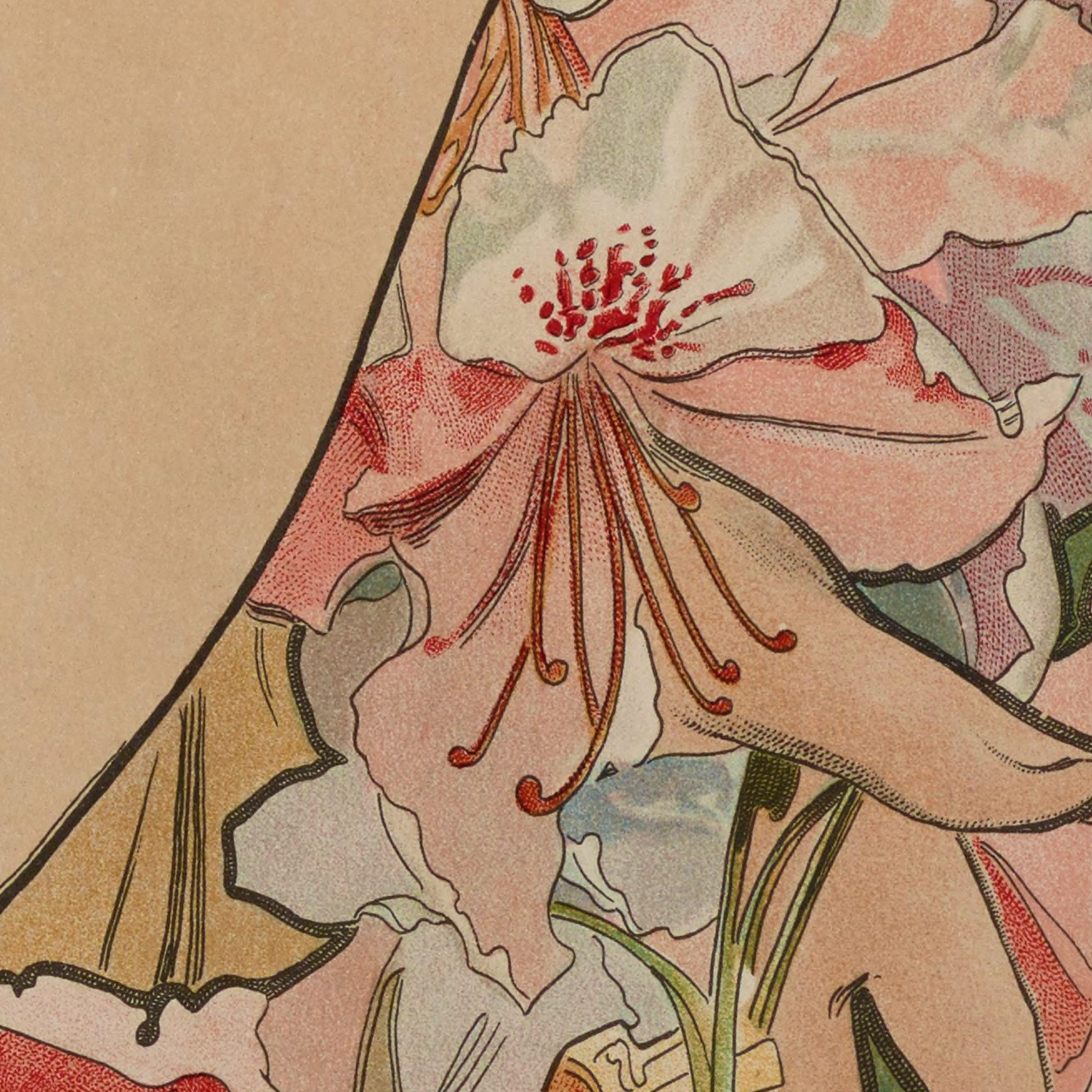 PRIMROSE Flower 1899 Alphonse Mucha Art Nouveau Goddess Vintage ...