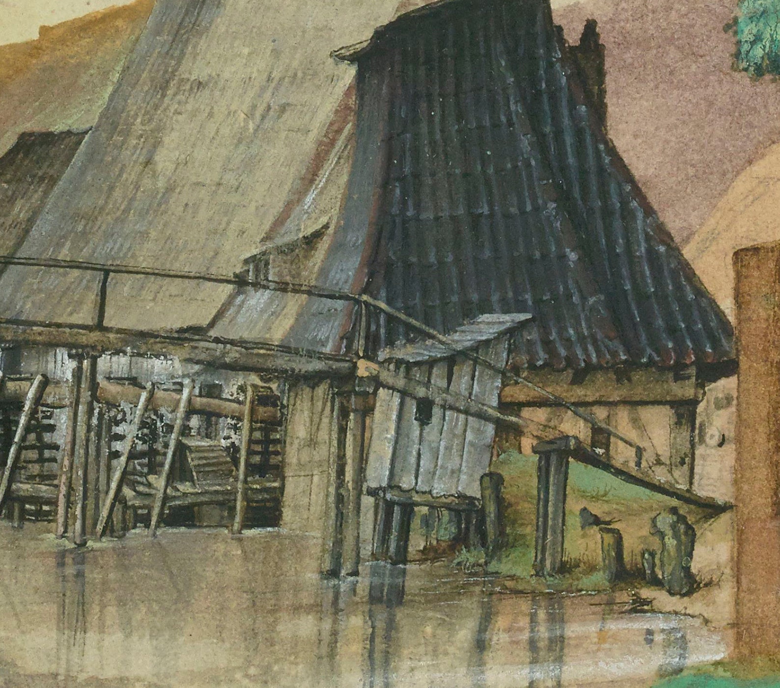 Albrecht Durer the Willow Mill 1496 - Watercolour Landscape - Digital ...