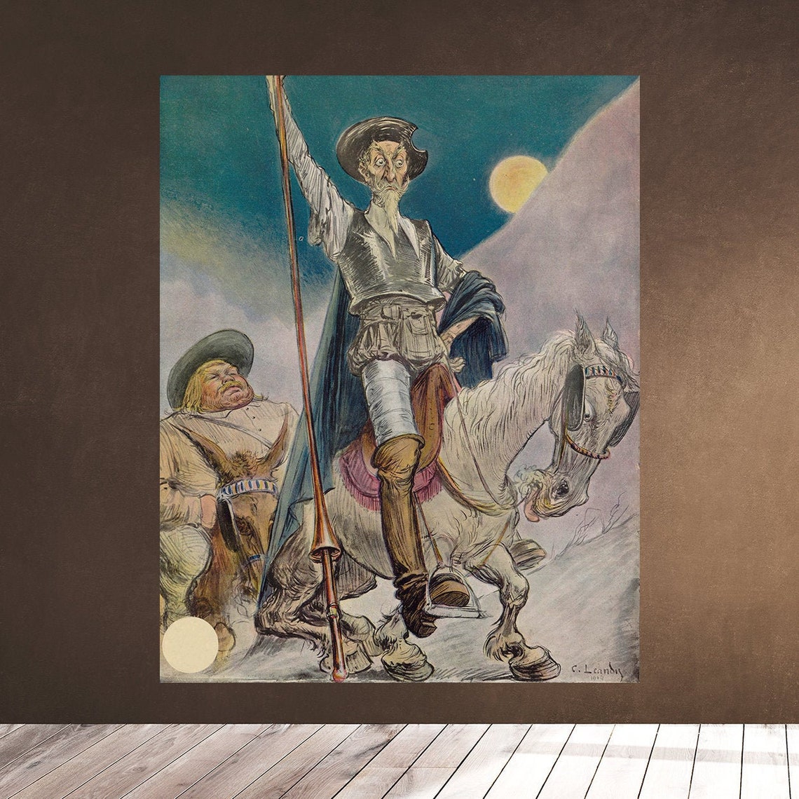 Don Quixote and Sancho Panza Magazine Cover Poster Color Rocinante Don ...